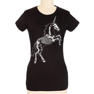 CuriOddity | Tops | New Haunted Undead Unicorn Skeleton Tee Goth Punk ...